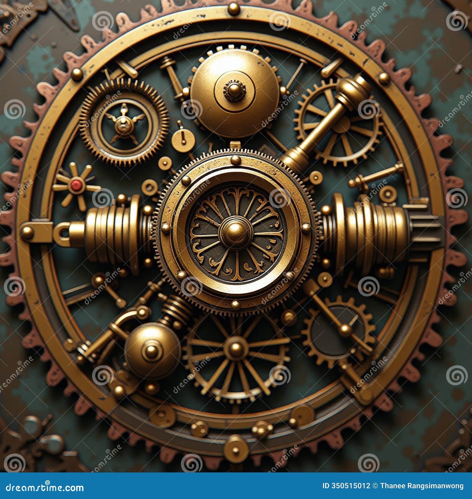 Intricate Clockwork Gears and Cogs Mechanism AI Generated. Stock ...