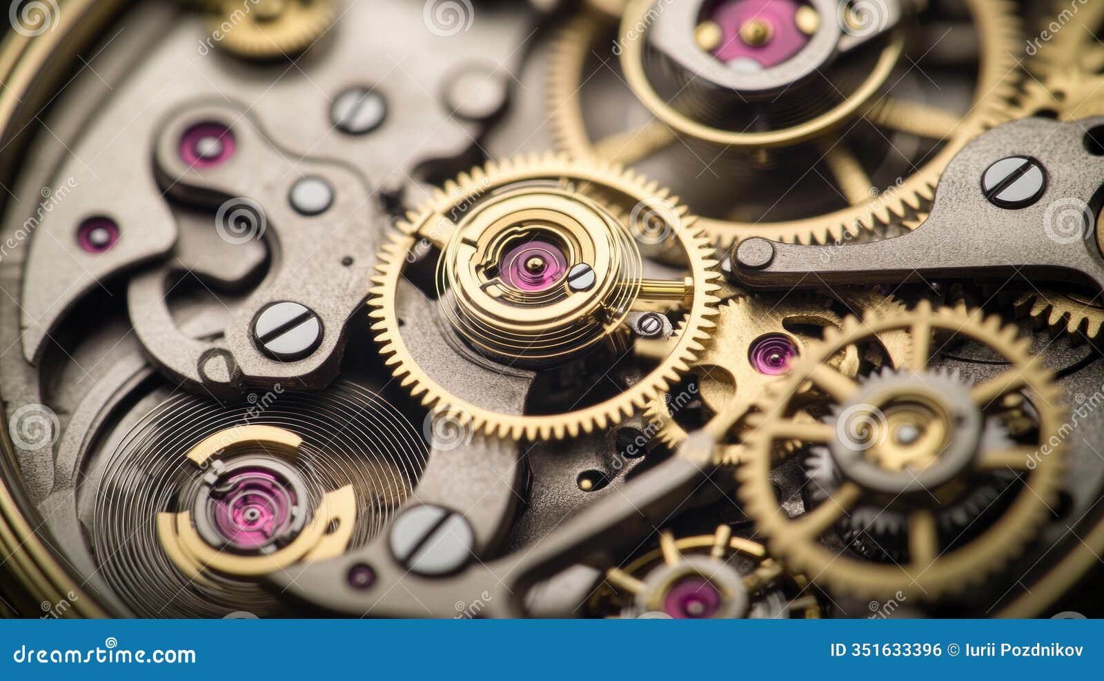 Complex Clockwork Mechanism with Interlocking Gears Rotating Smoothly ...