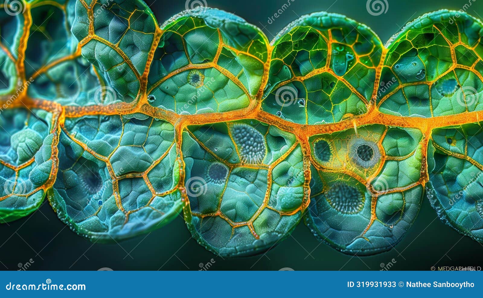 Intricate Close-up of Plant Cells Under a Microscope, Showcasing the ...
