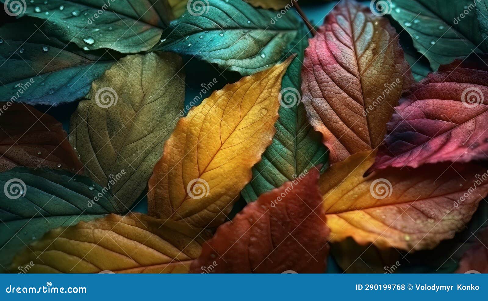 Intricate Colorful Leaves Background - AI Generative. Generative Ai ...