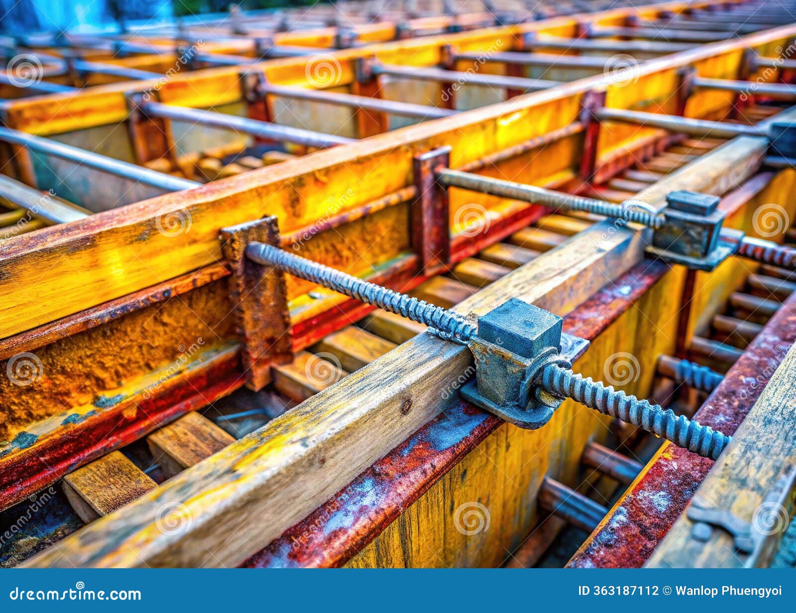Concrete Formwork With Steel Reinforcement Bars Stock Photo ...