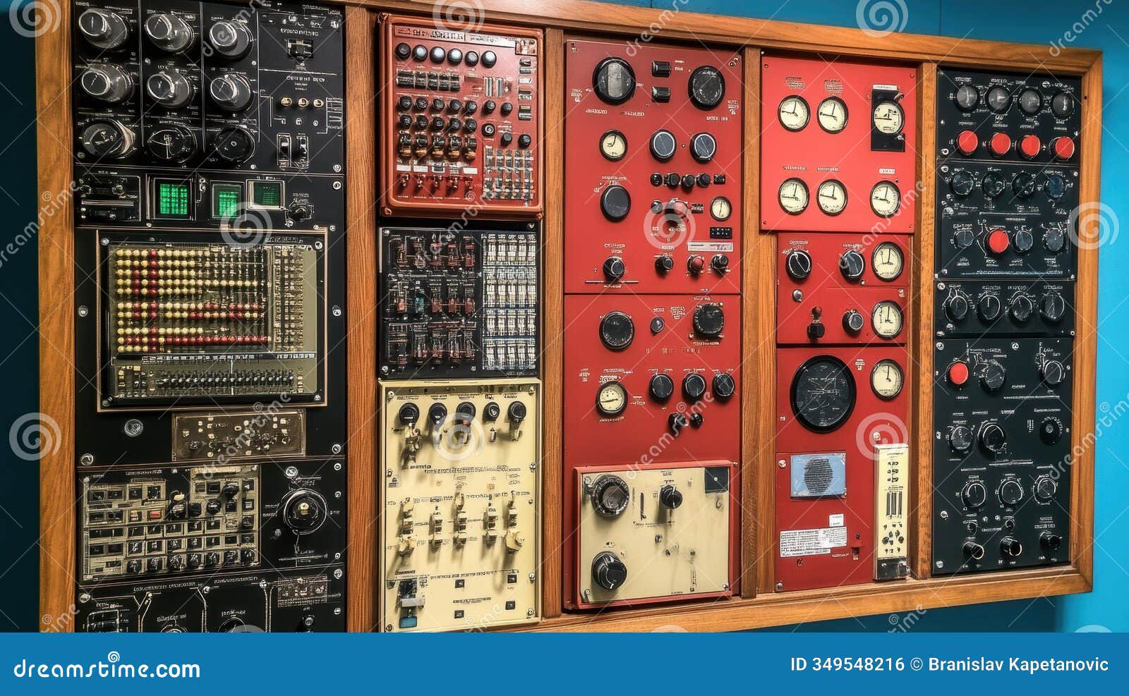 Control Panel of a Nuclear Bunker Showing Analog Technology Stock Photo ...