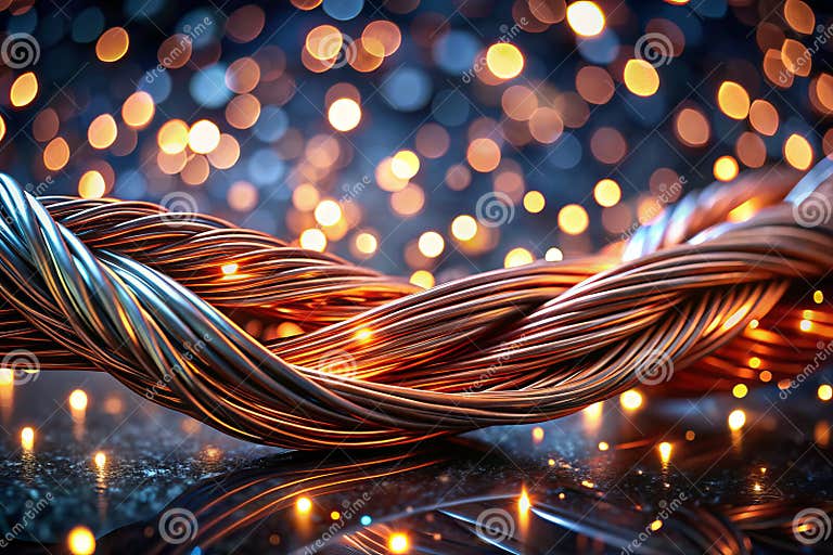 Intricate Copper Network Cable CloseUp Unveiling the Twisted Pair ...