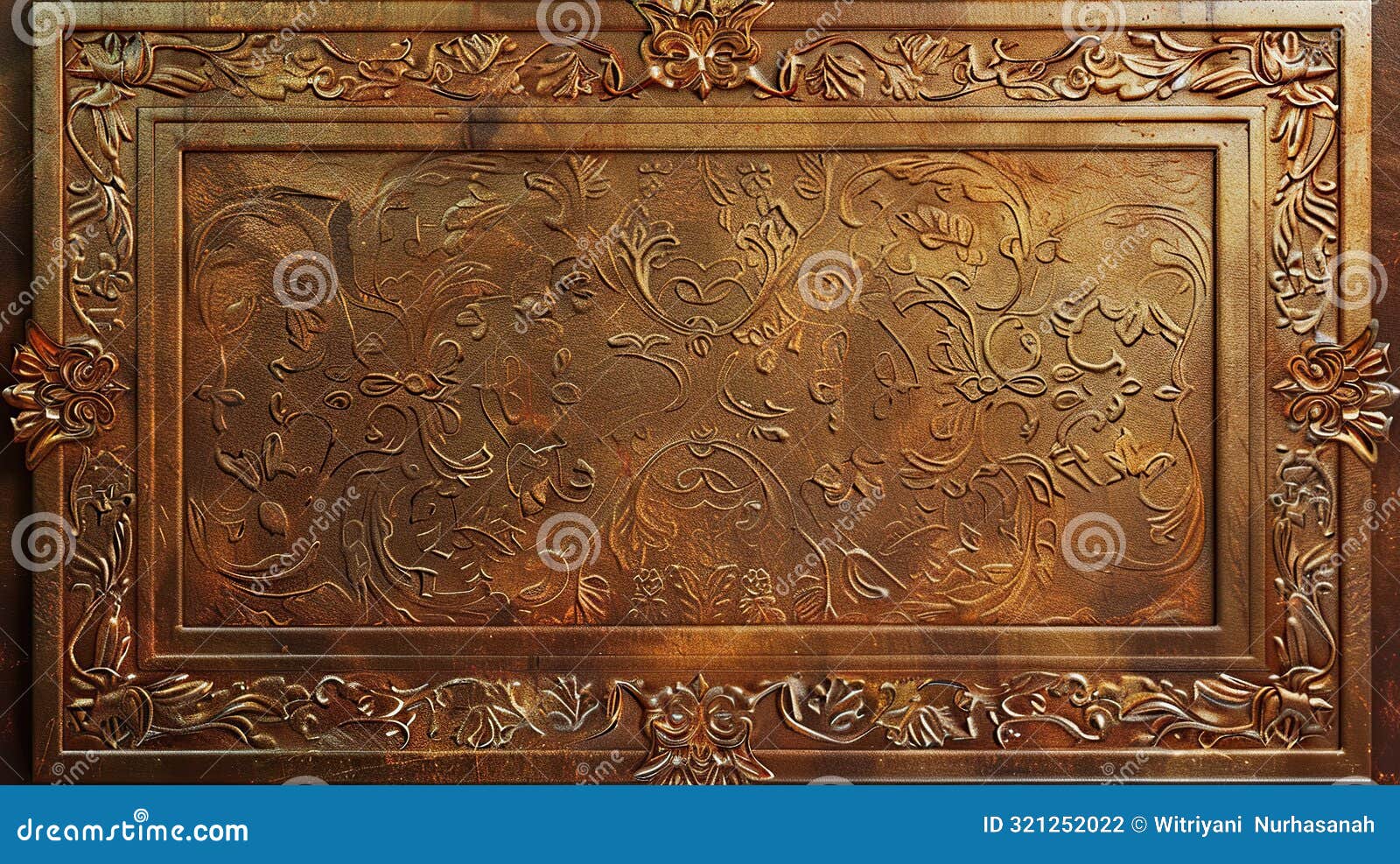 Intricate Craftsmanship, Embossed Square Frame with Floral Tile Texture ...