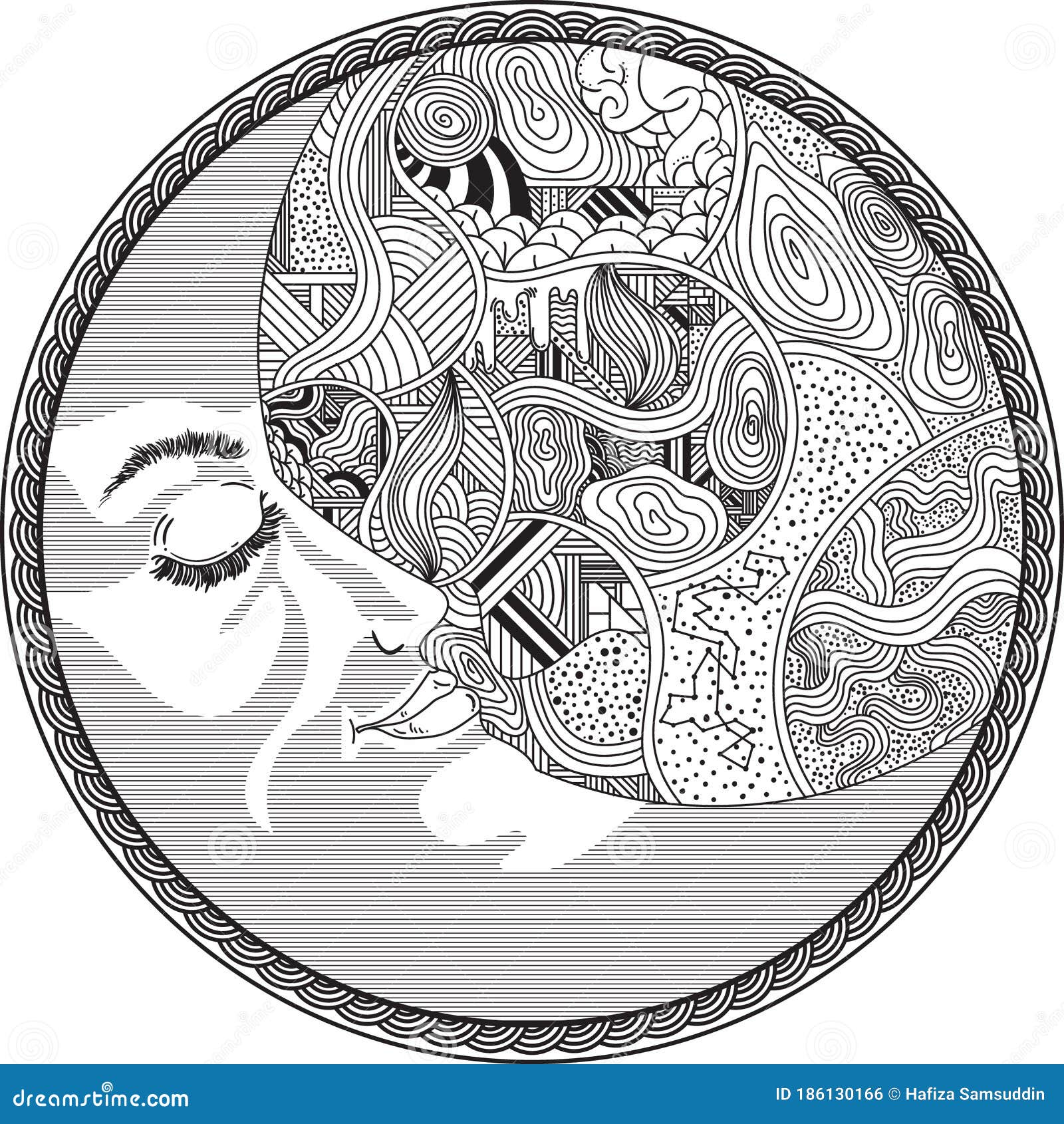 Intricate Crescent Design. Vector Illustration Decorative Design Stock ...