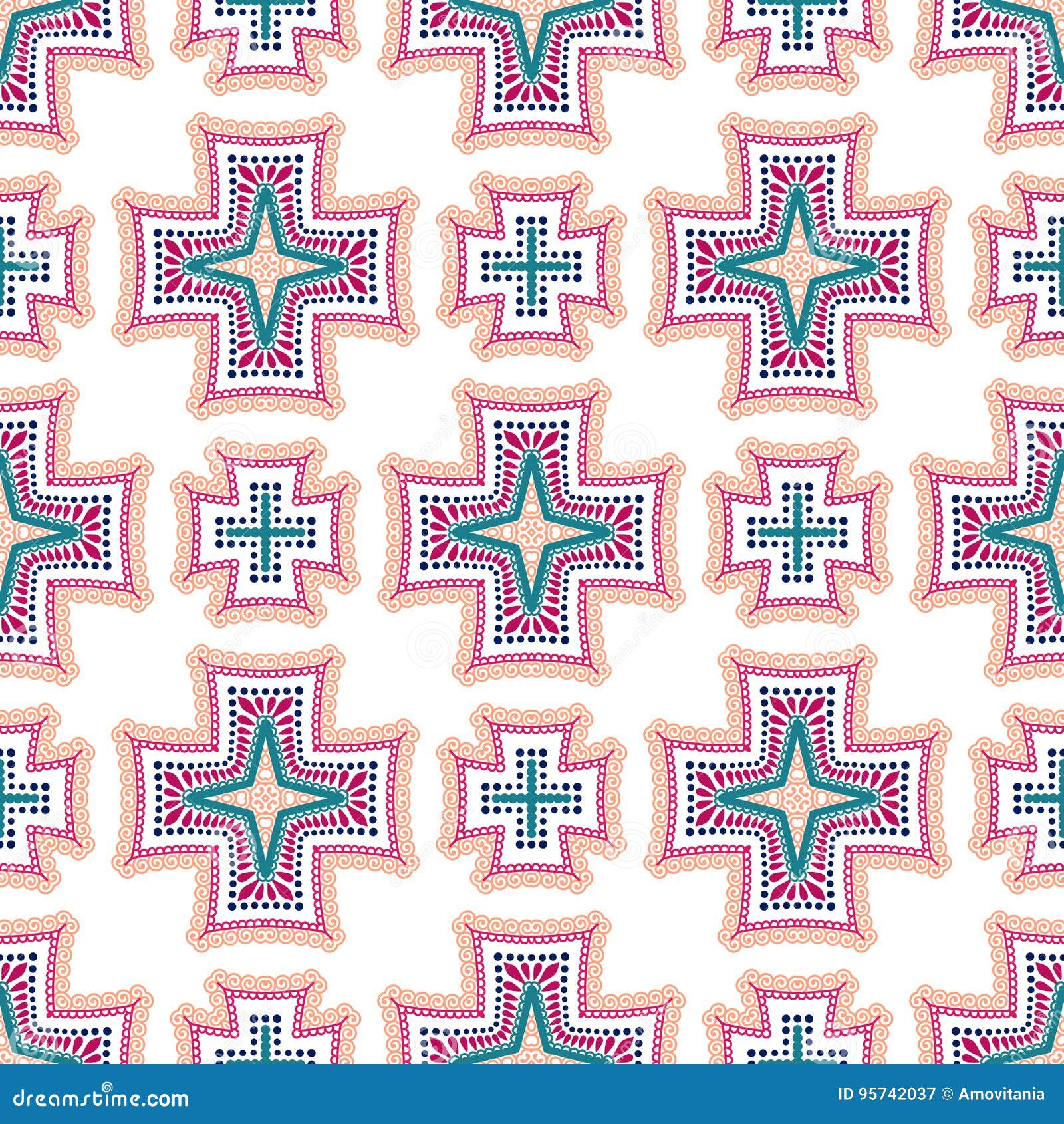 Intricate Crosses Pattern Tile Background Stock Vector - Illustration ...