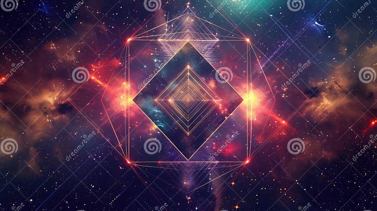 Intricate 3D Geometric Composition with Complex Angles and Triangles ...