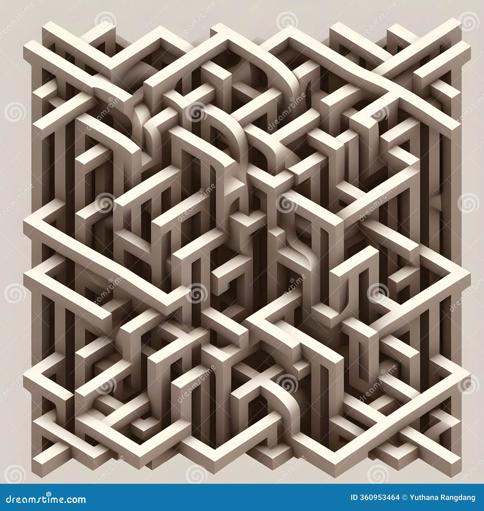 Intricate 3D Maze Pattern stock illustration. Illustration of drawing ...
