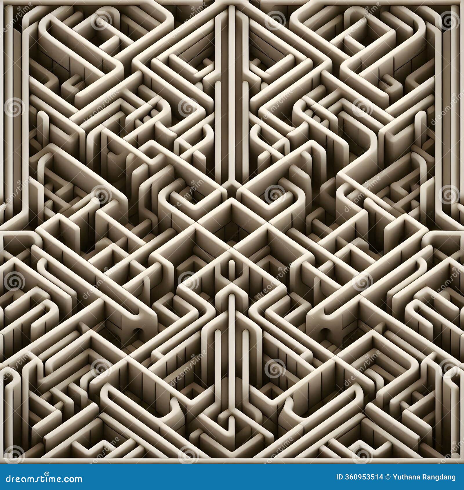 Intricate 3D Maze Pattern stock illustration. Illustration of ...