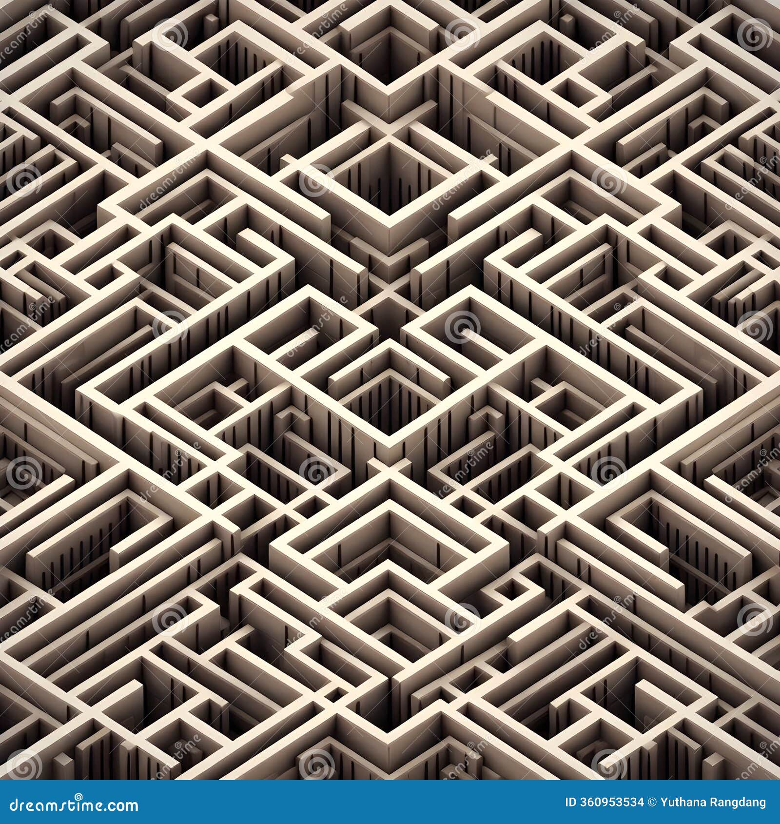 Intricate 3D Maze Pattern stock illustration. Illustration of floor ...