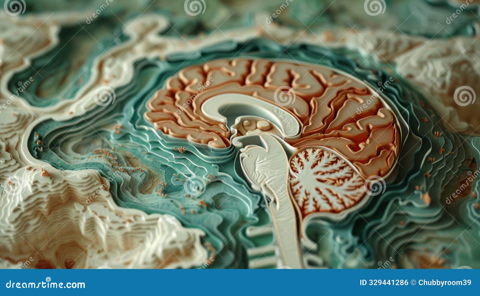 Intricate 3D Paper Brain Model Symbolizing Overthinking with Tangled ...