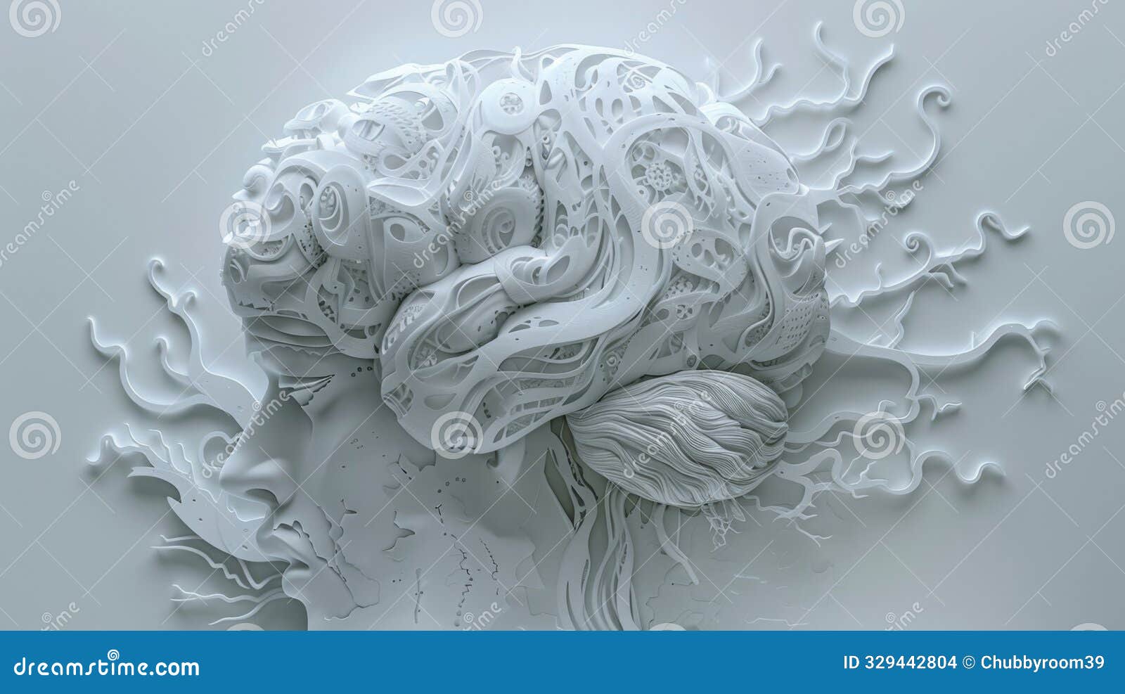 Intricate 3D Paper Cut of Tangled Brain Symbolizing Overthinking Stock ...