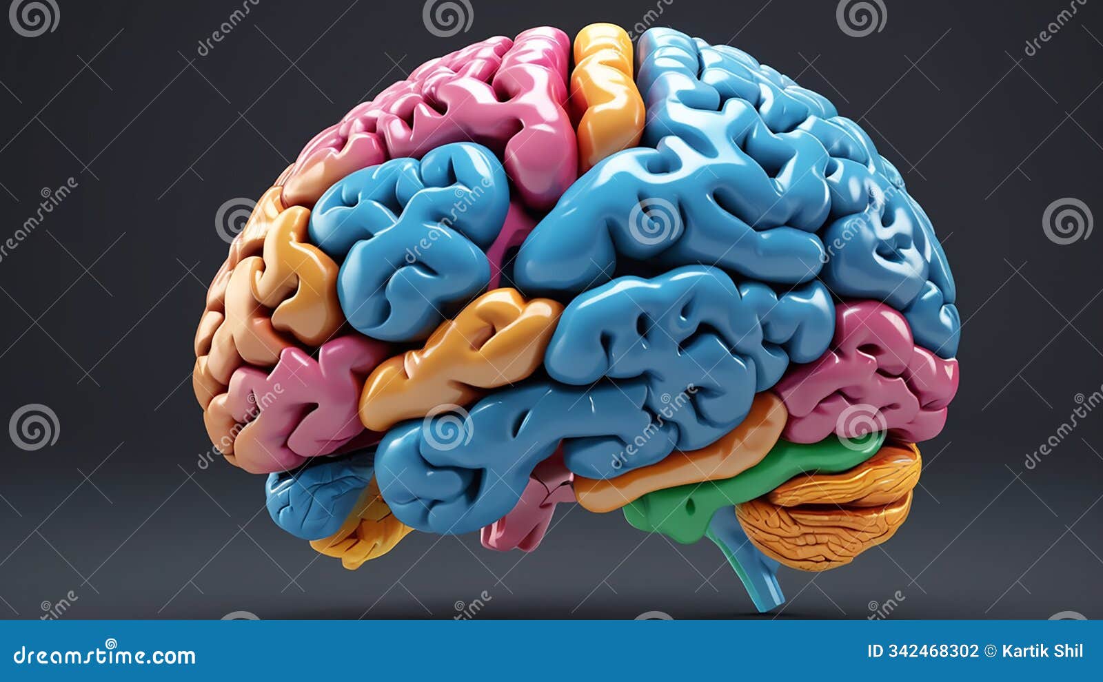 Intricate 3D Render of the Human Brain: a Visual Exploration of Neural ...