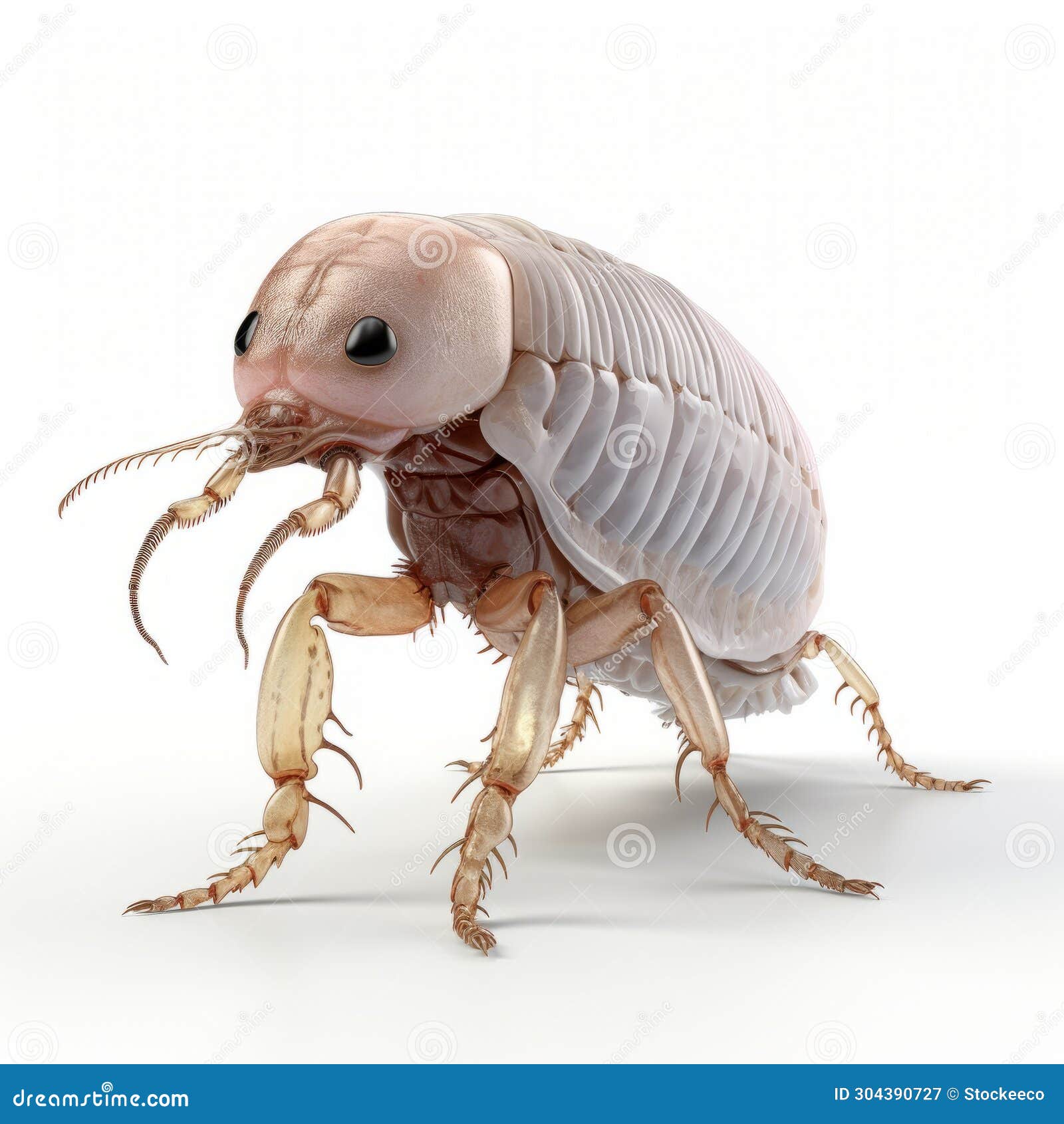 Intricate 3d Rendering of Flea on White Background Stock Illustration ...