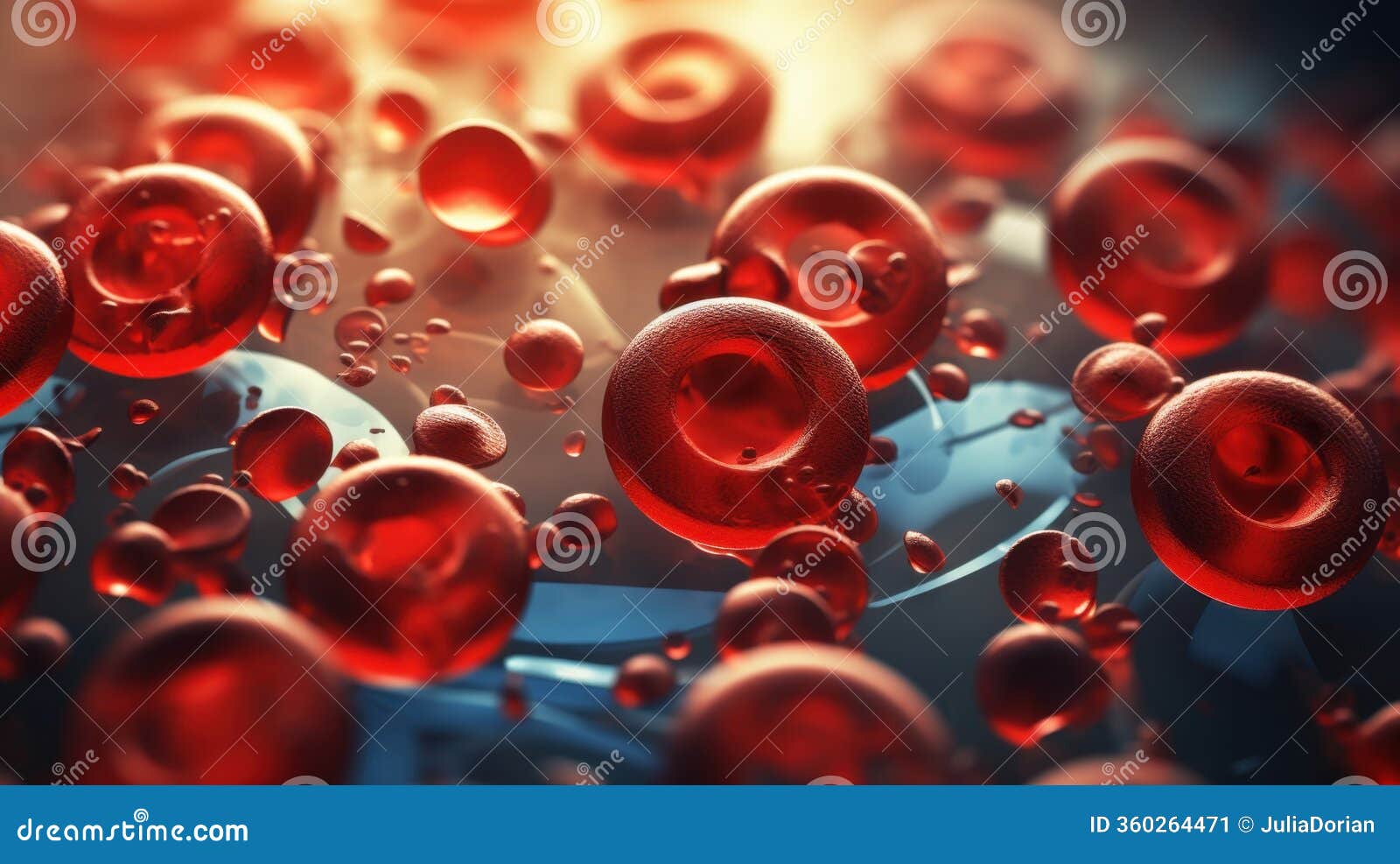 Intricate 3D Visualization of Red Blood Cells Flowing through Human ...