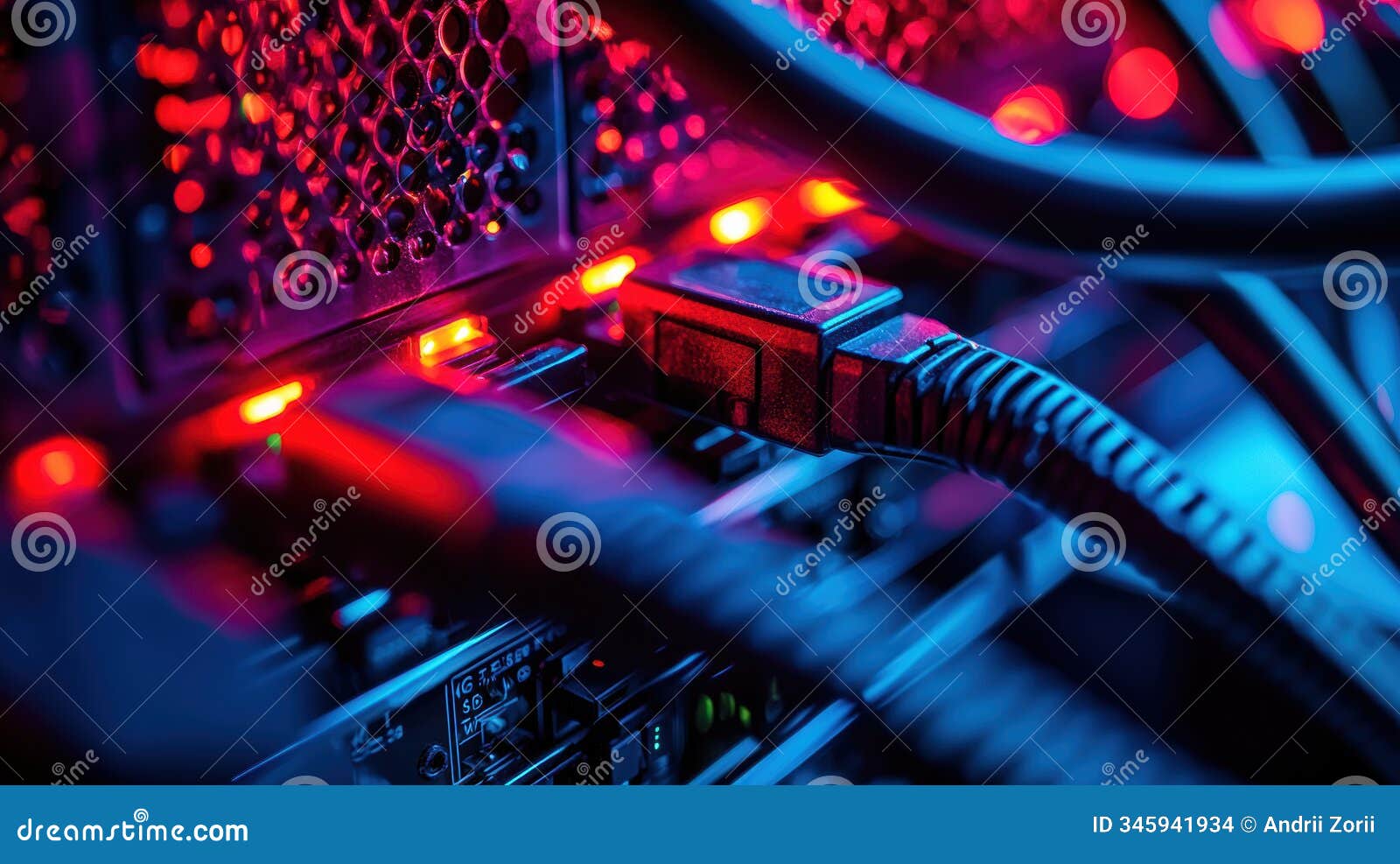 Intricate Data Center Wiring and Lights: Technology Precision for it ...