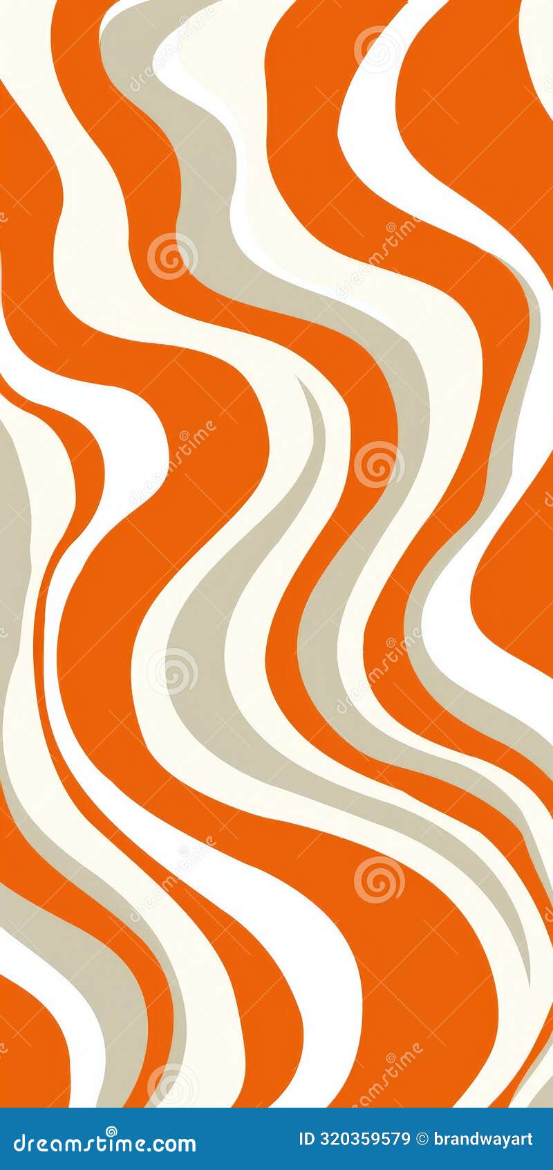 Orange and White Pattern with Wavy Lines Stock Illustration ...