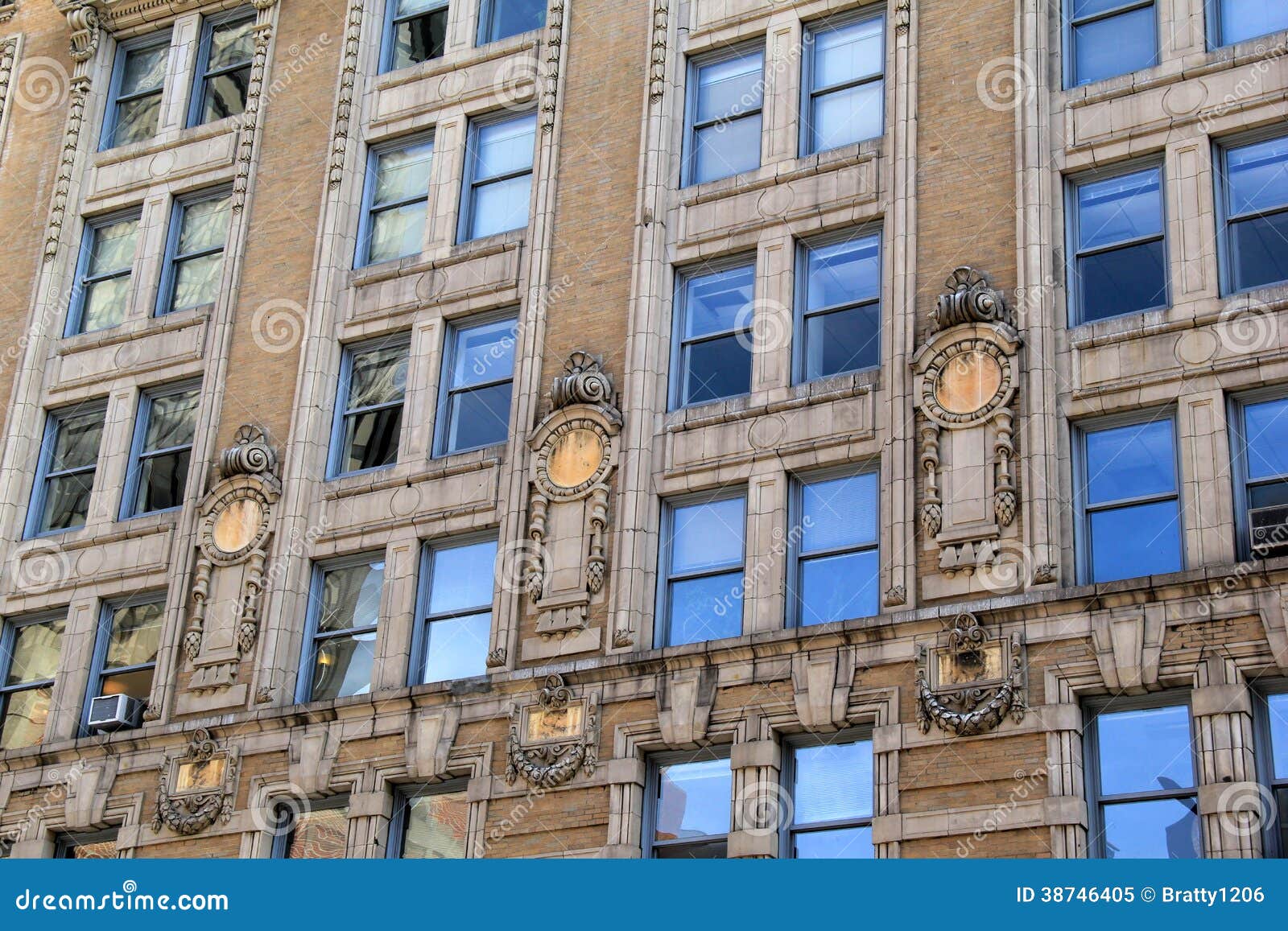 Intricate Design on Front of City Building Stock Image - Image of ...