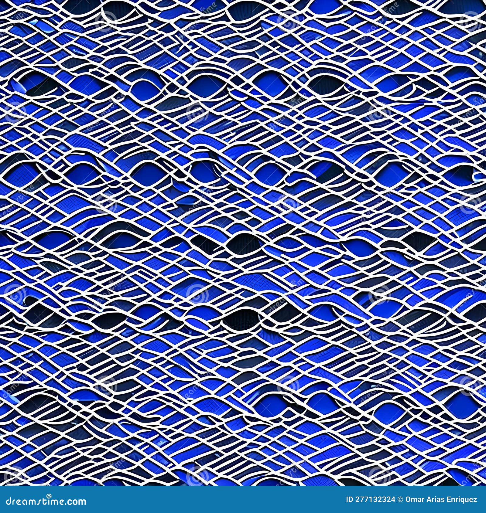 An Intricate Design of Interlocking Circles in Shades of Blue and ...