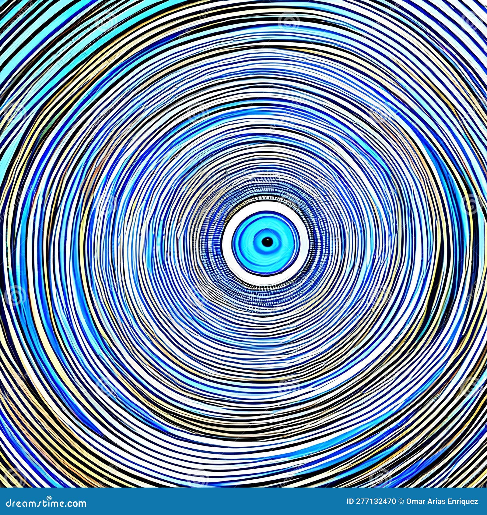 An Intricate Design of Interlocking Circles in Shades of Blue and ...