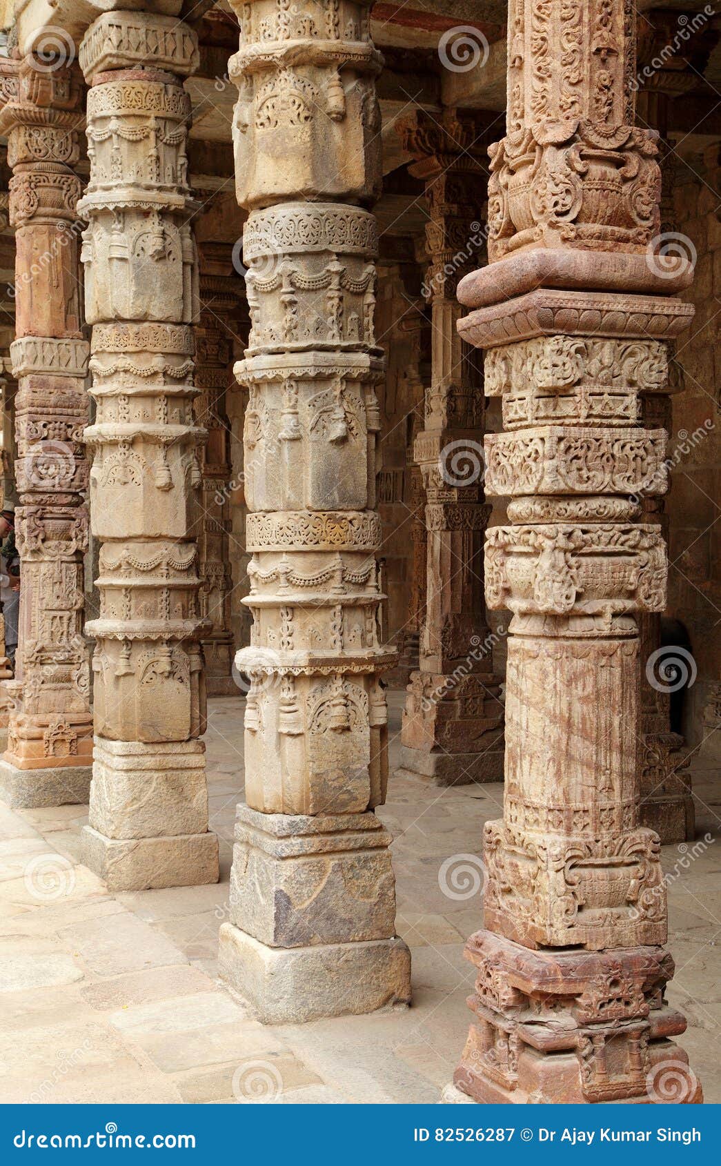 Intricate Design in Qutub Minar Complex Stock Image - Image of mughal ...