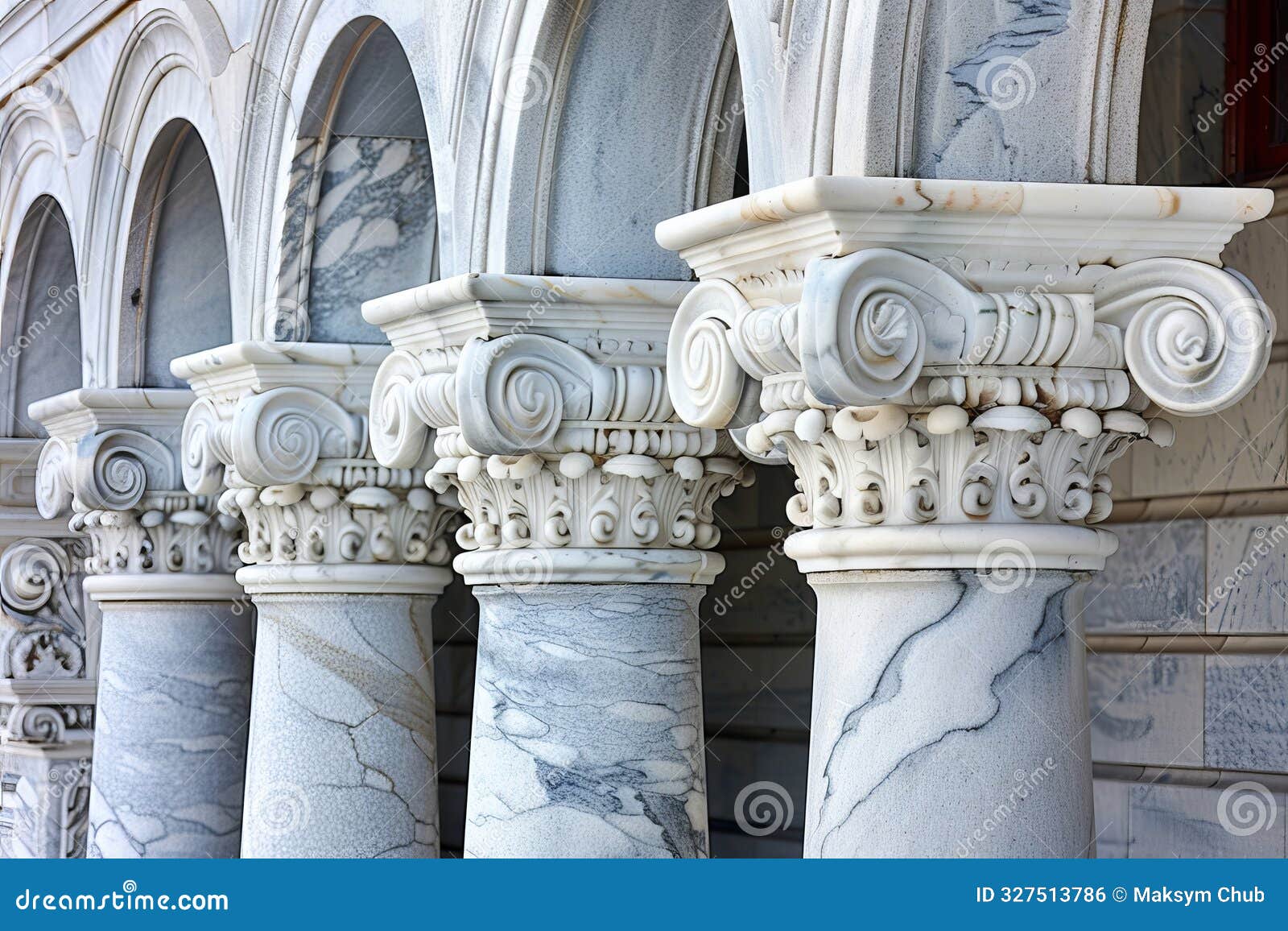 Intricate Detail of Ancient Ionic Architectural Detail Carved in Stone ...