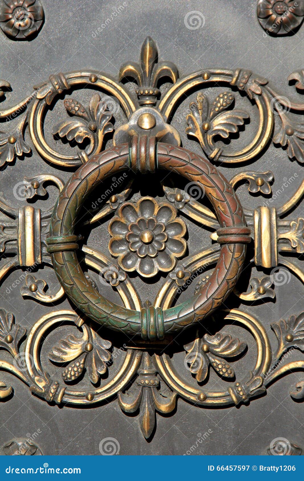 Intricate Detail in Brass Door Stock Image - Image of impressive, large ...