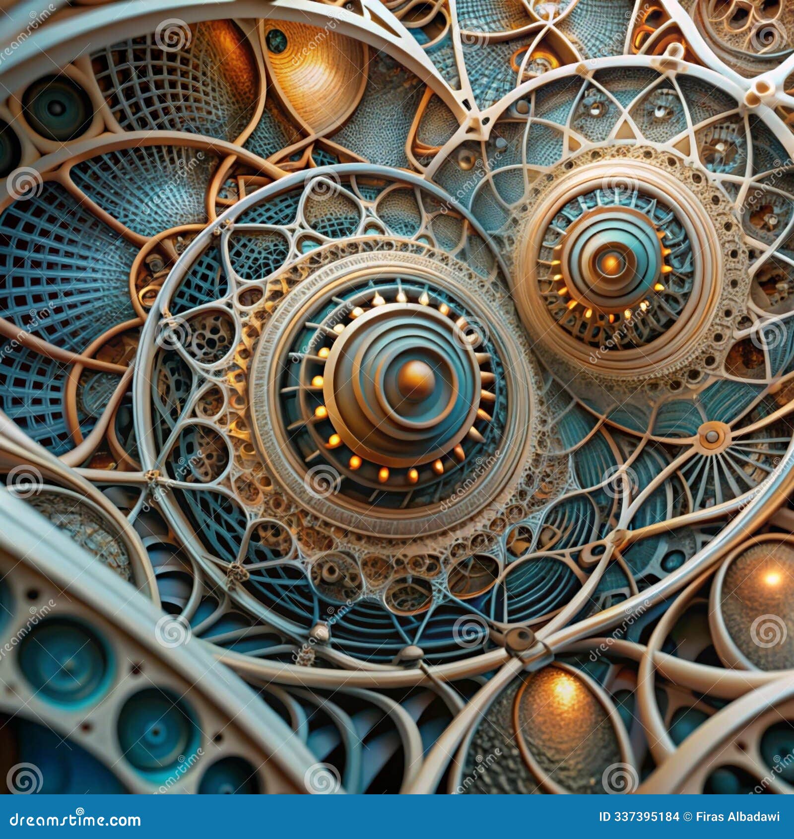 An Intricate, Detailed Illustration Of A Complex Mechanical Structure ...