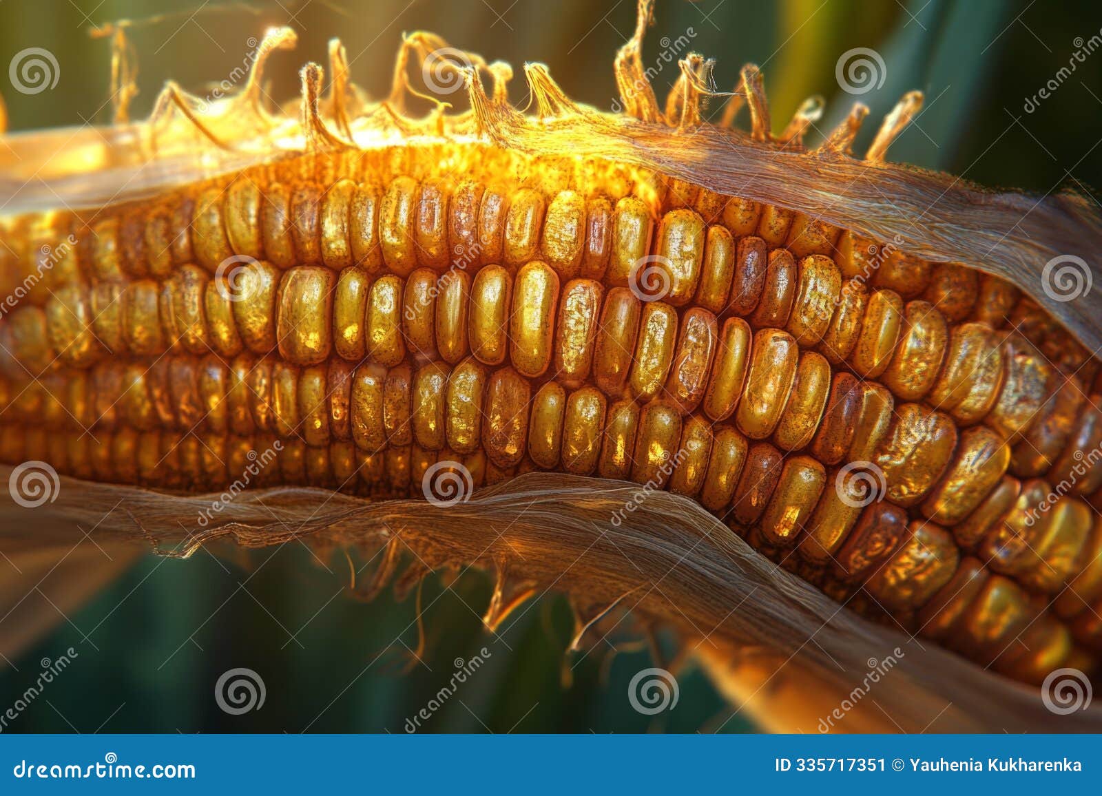 Intricate Details of a Corn Kernel Stock Illustration - Illustration of ...