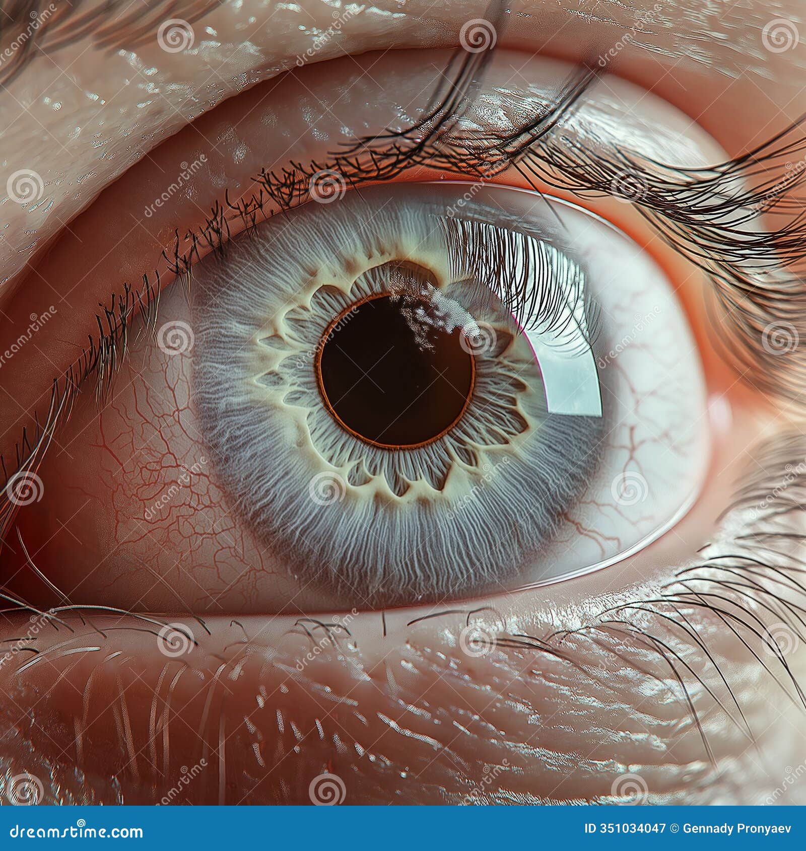 Intricate Details of a Human Eye Close-up with Reflection Stock Image ...
