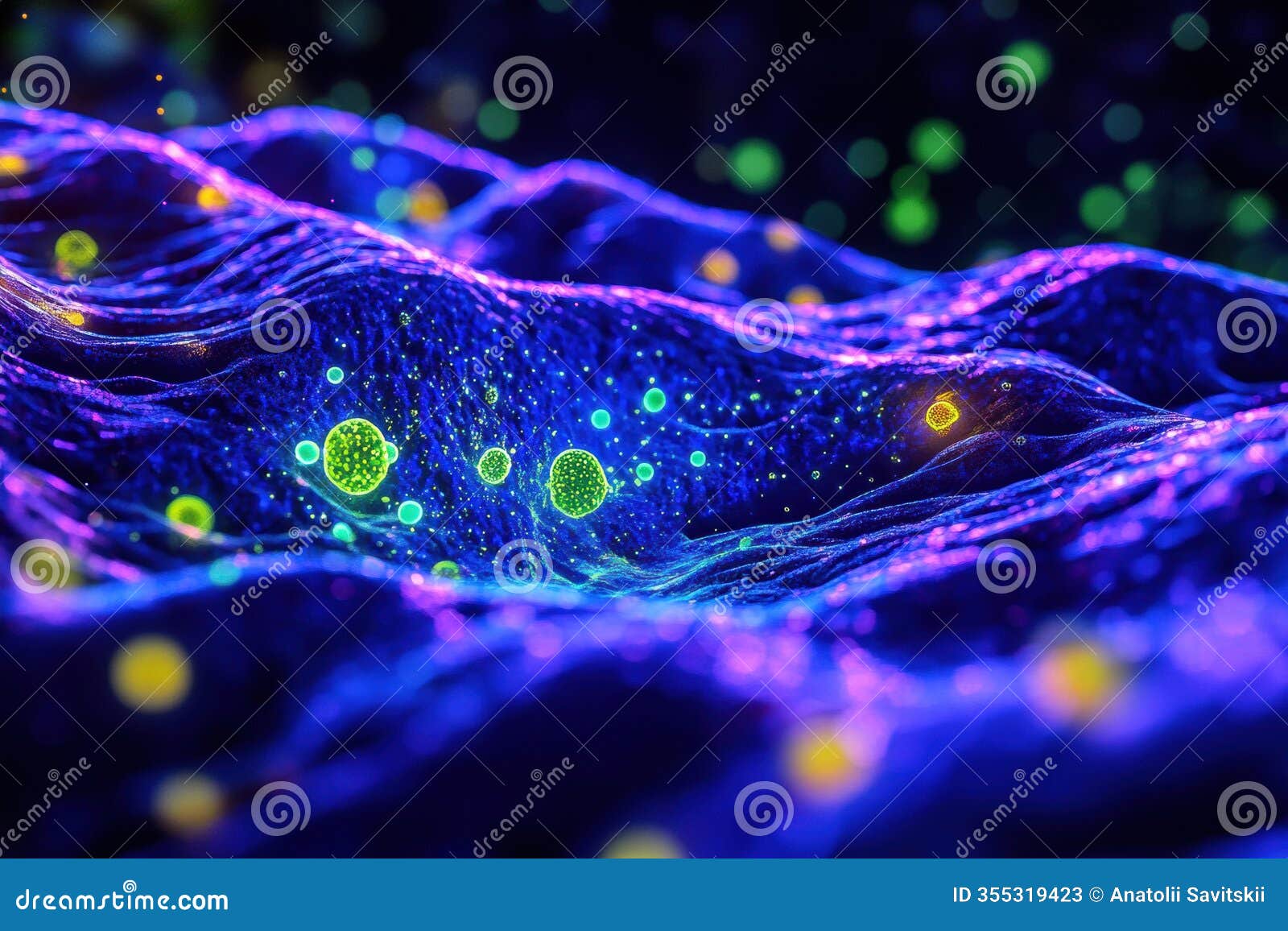 Close Up View of Molecular Interactions between Microbes Showcasing ...