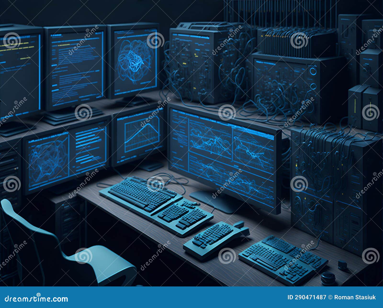 Intricate Details of Scientists Workstations, Featuring Computers ...
