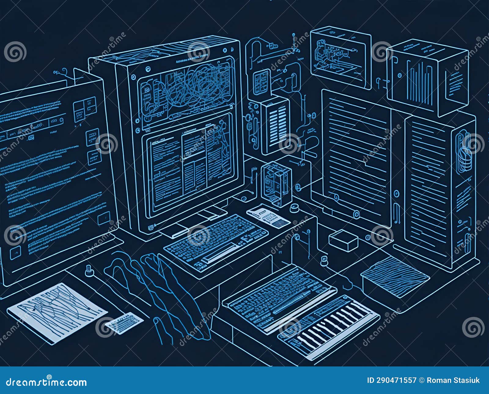 Intricate Details of Scientists Workstations, Featuring Computers ...