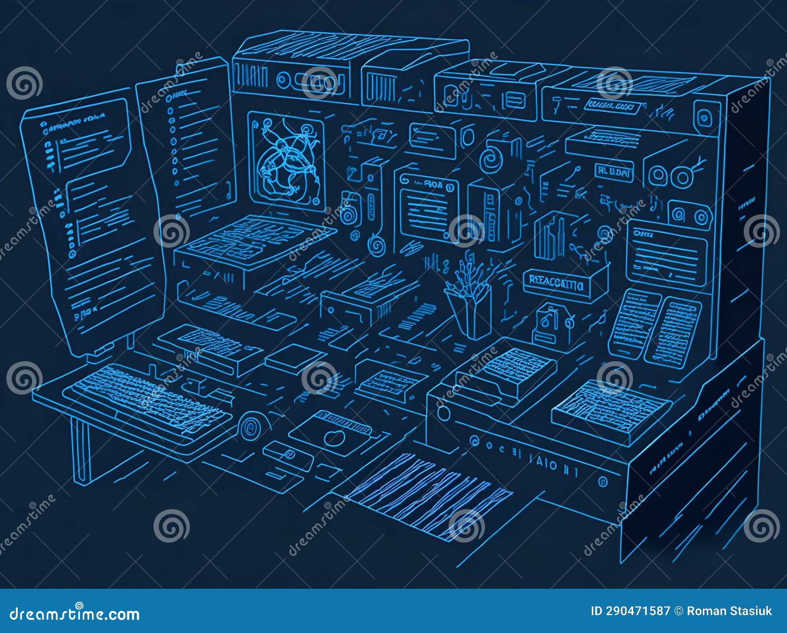 Intricate Details of Scientists Workstations, Featuring Computers ...