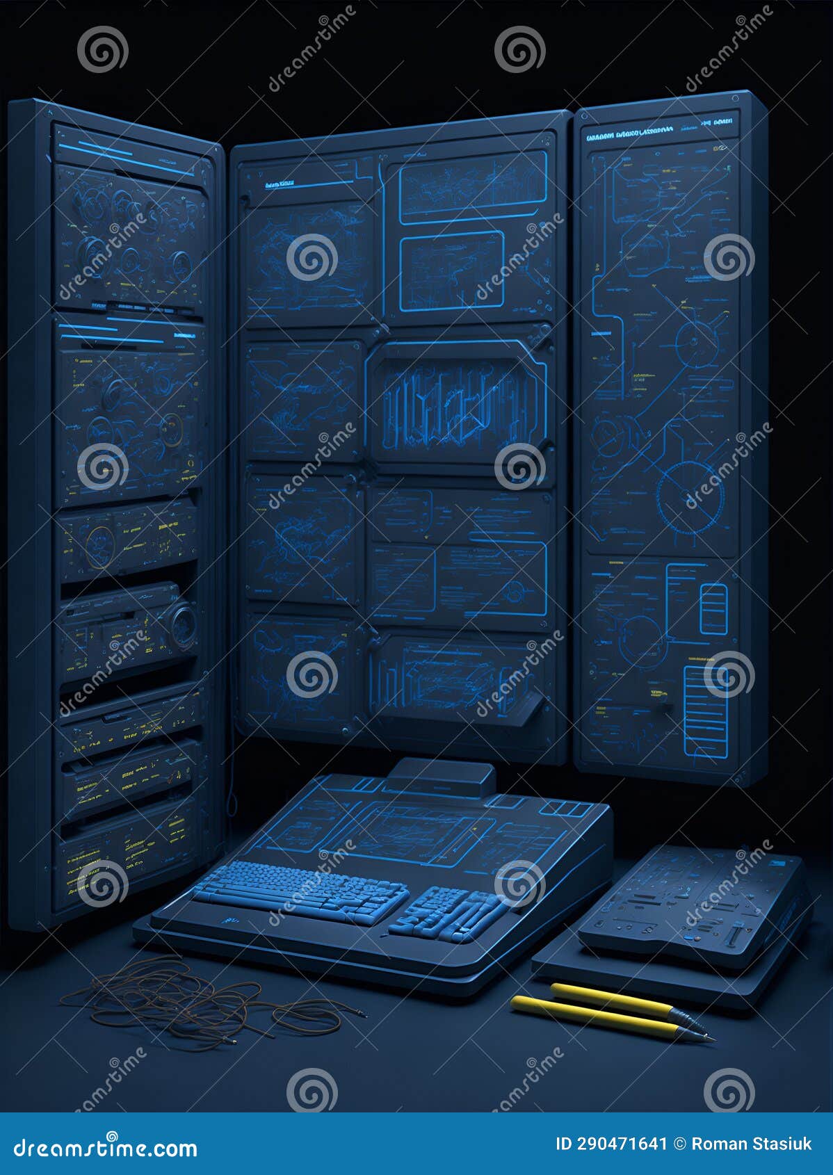 Intricate Details of Scientists Workstations, Featuring Computers ...