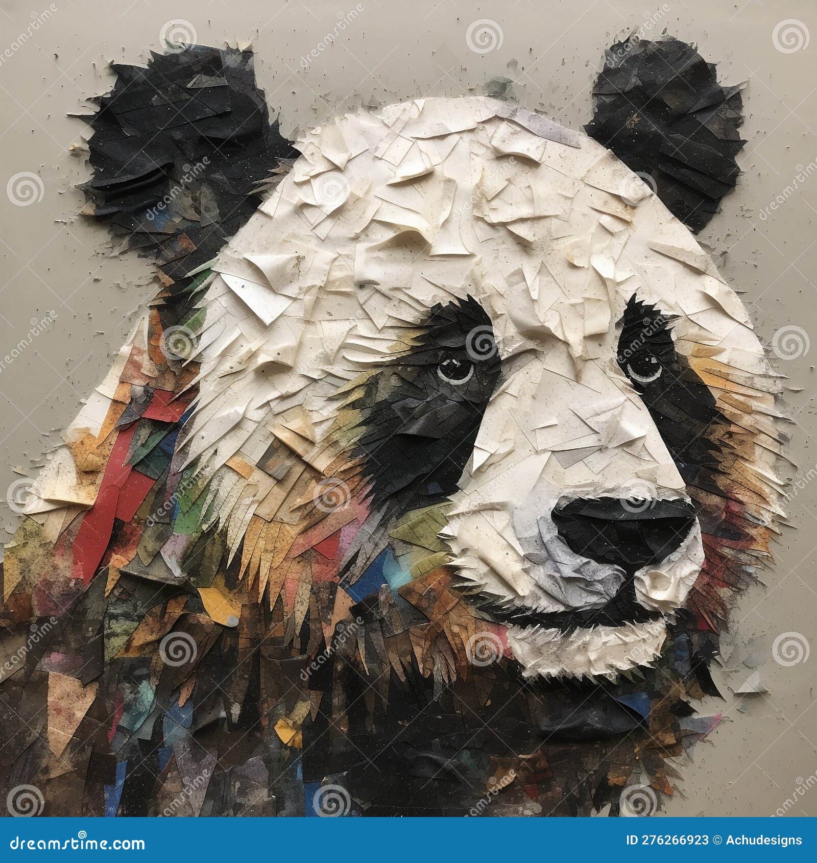 A Panda with Its Black and White Fur Created Using Layers Stock ...