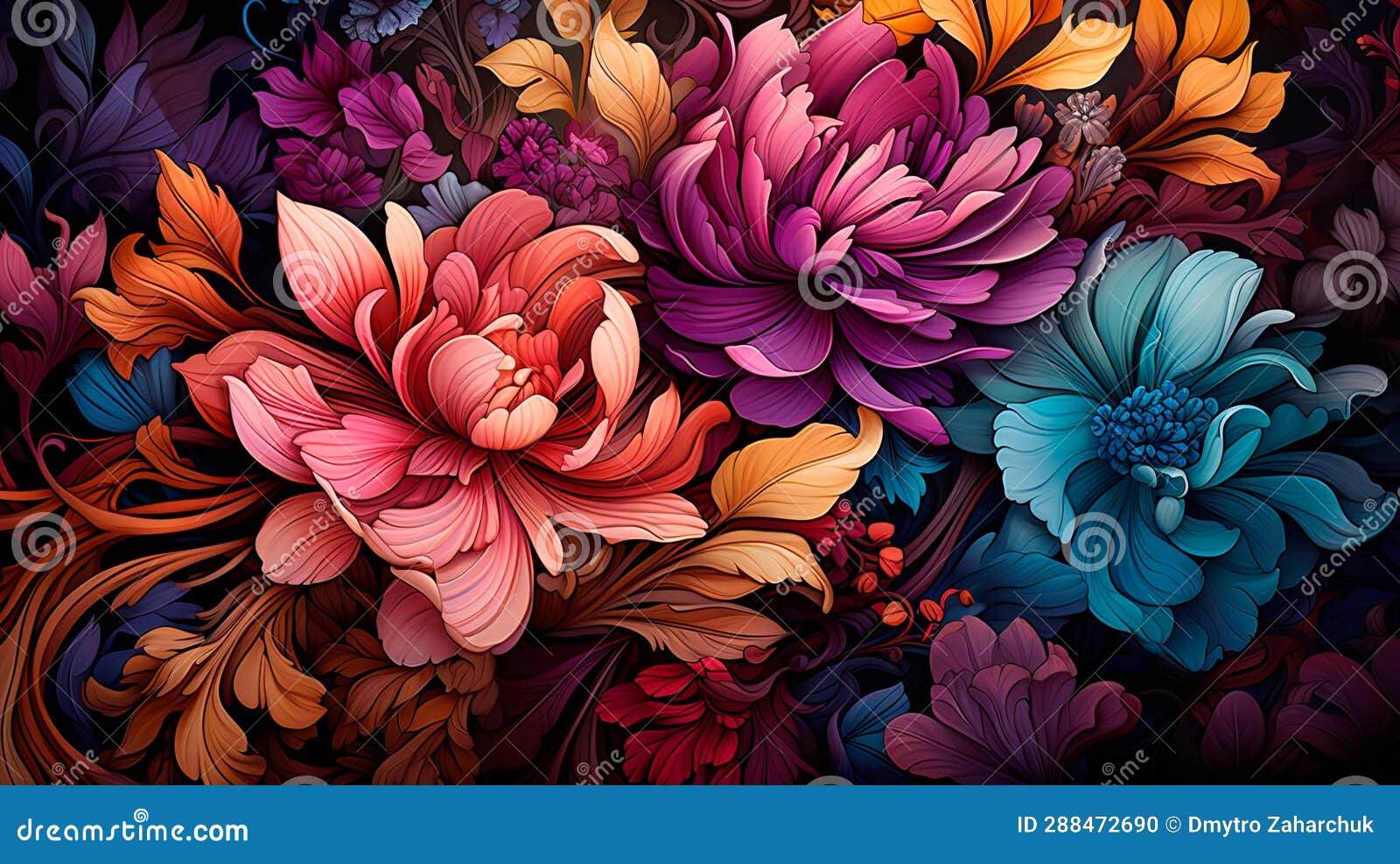 Intricate Details and Subtle Gradients for Depth Flowers. Stock ...