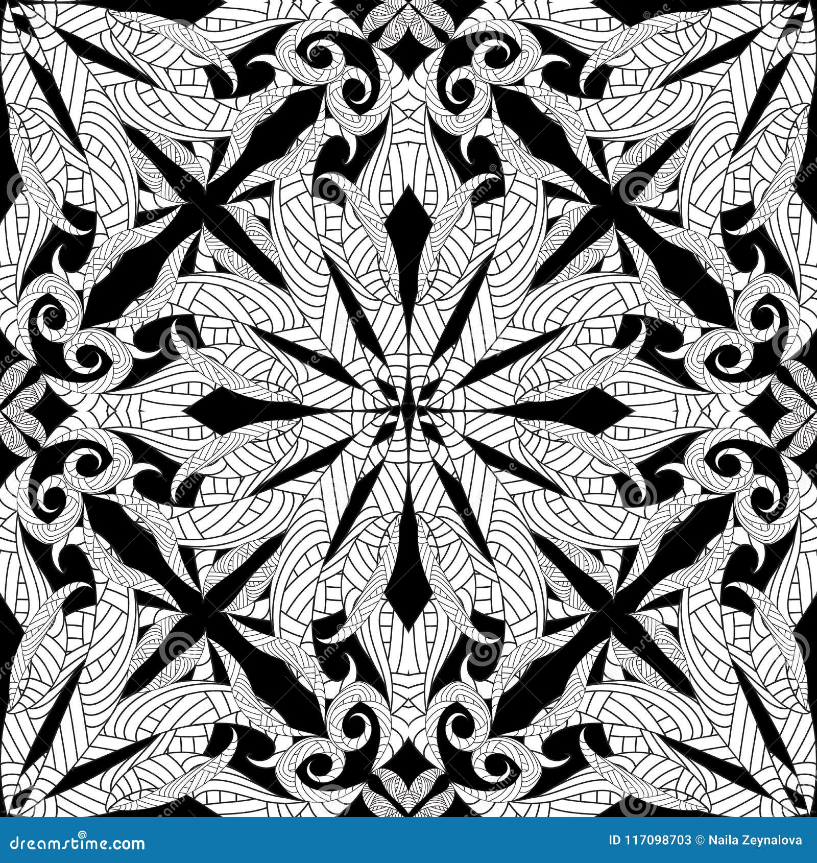 Intricate Distressed Seamless Pattern. Vector Abstract Black and Stock ...