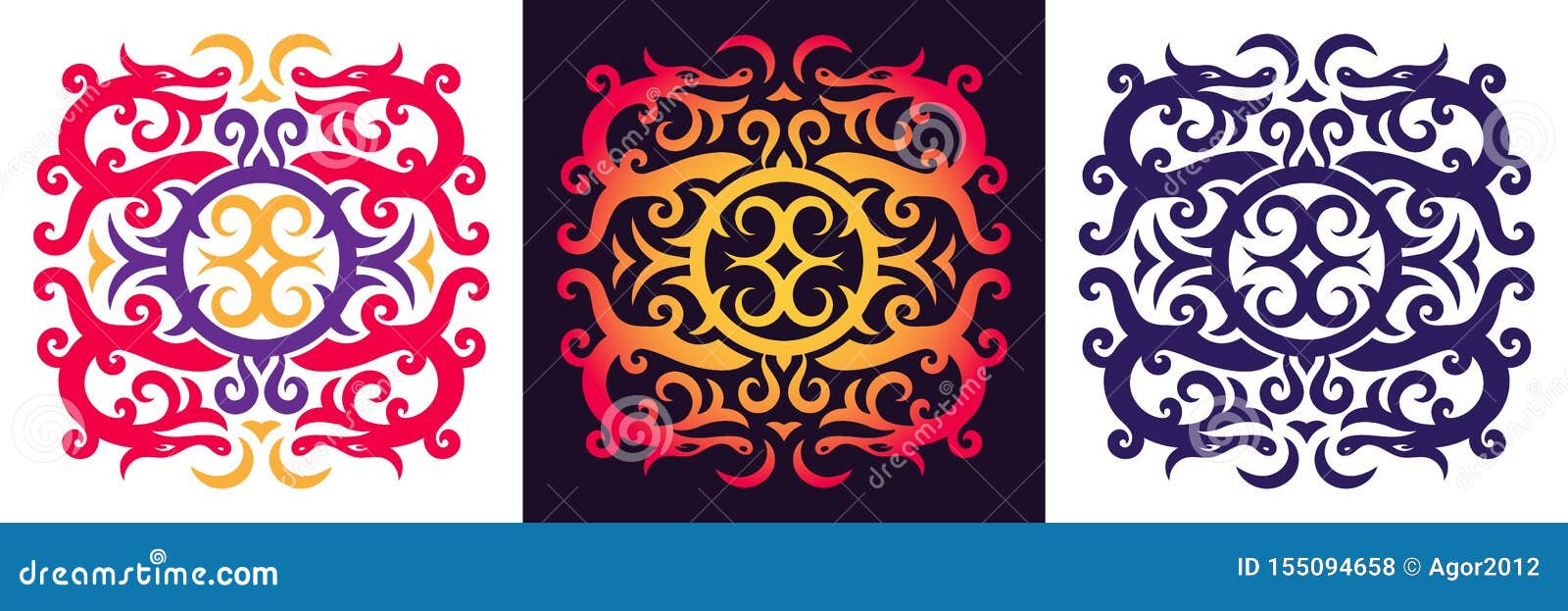 Intricate dragon pattern stock vector. Illustration of norse - 155094658