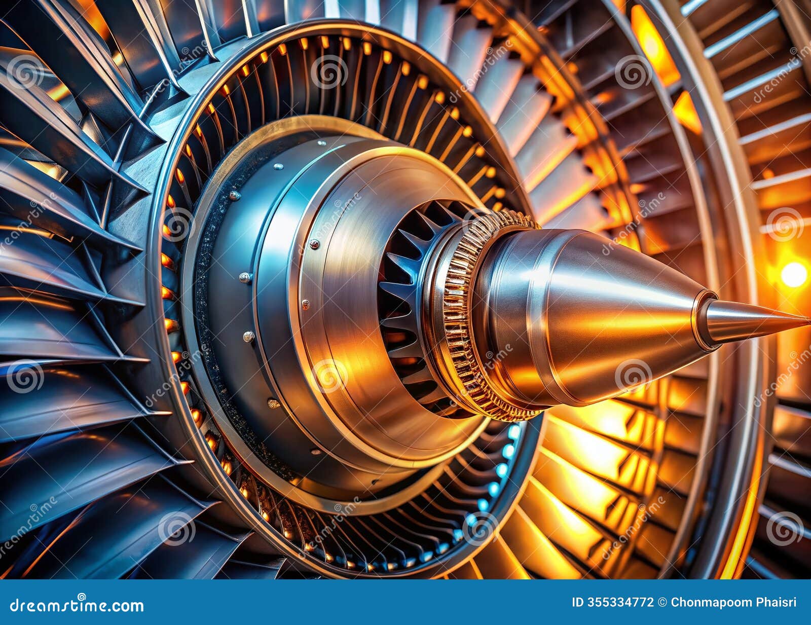 Intricate Engineering a Detailed Look at the Turbine Blades of a Jet ...