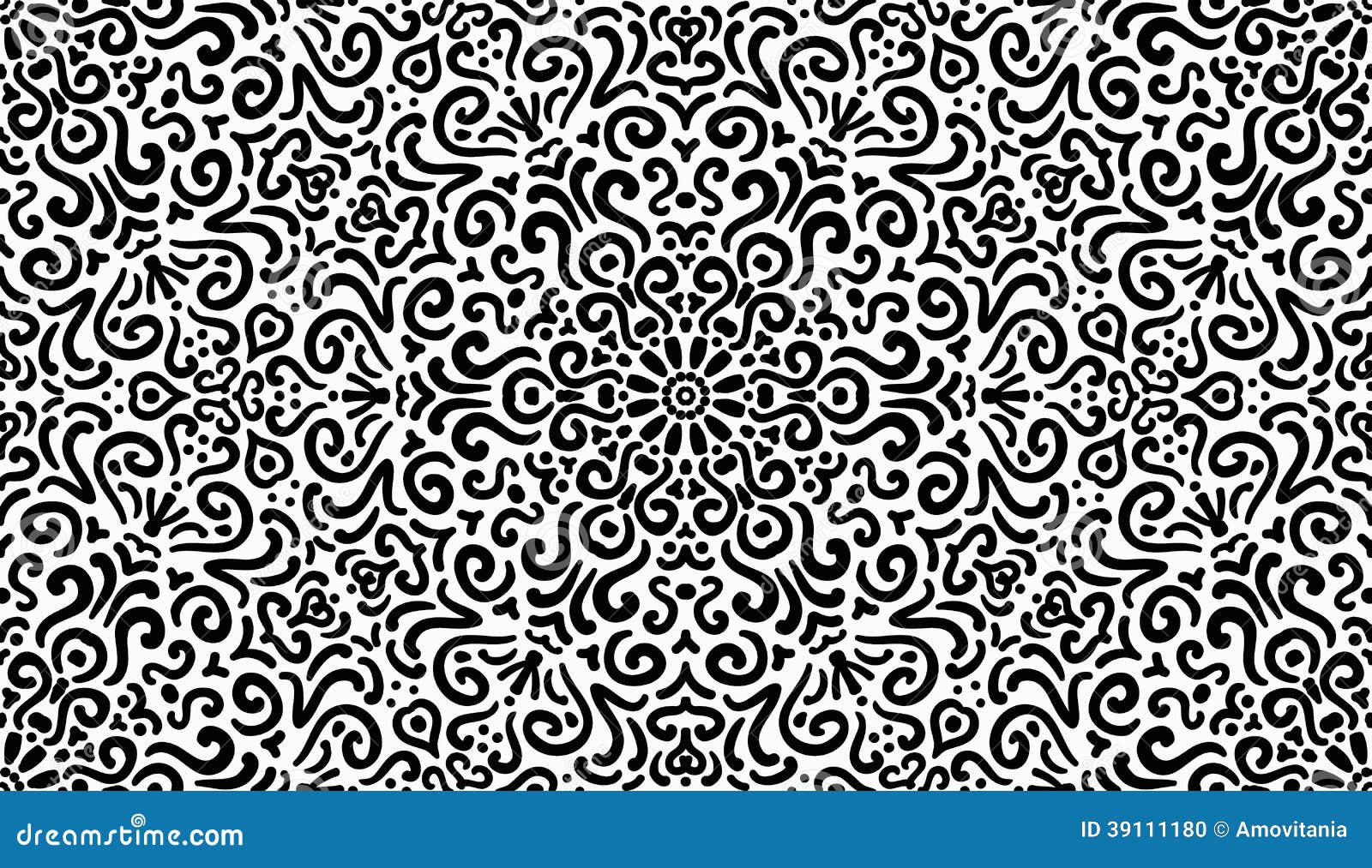 Intricate Fantasy Black Seamless Pattern Stock Vector - Illustration of ...