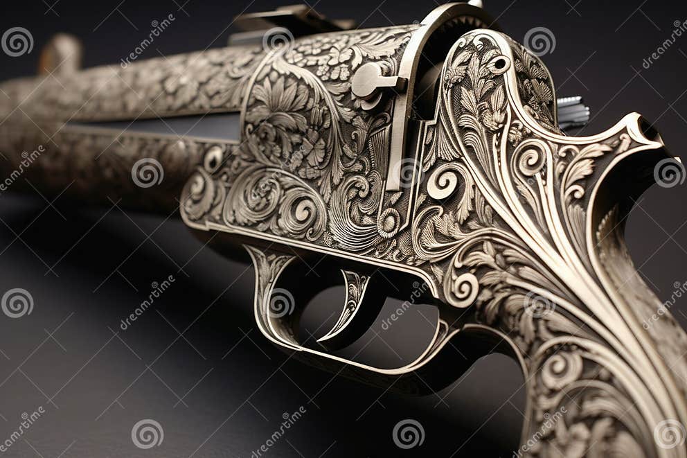 Intricate Firearm Engraving Tools and Samples Stock Illustration ...