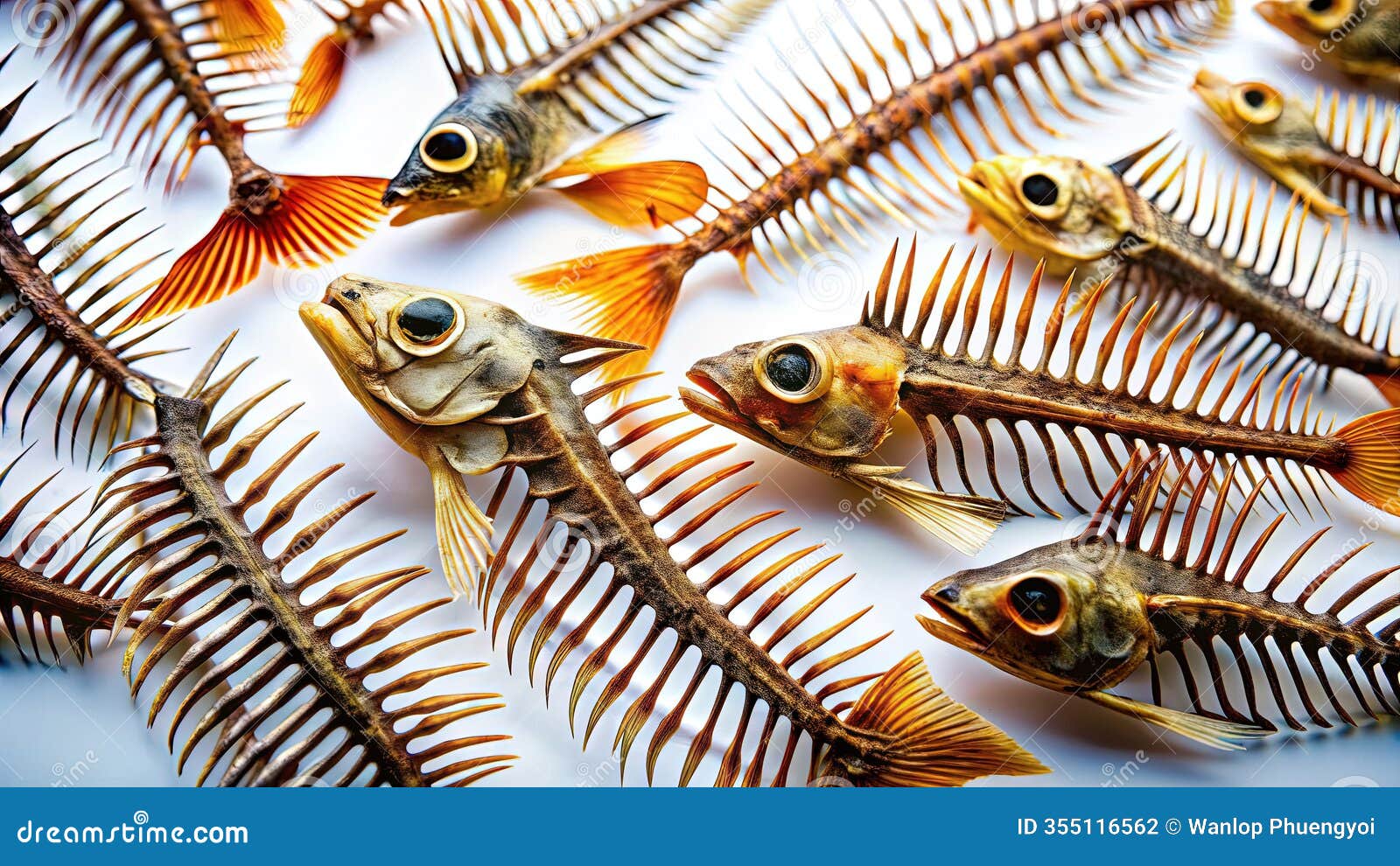 Intricate Fish Bone Silhouettes a Study in Natures Geometric Structure ...