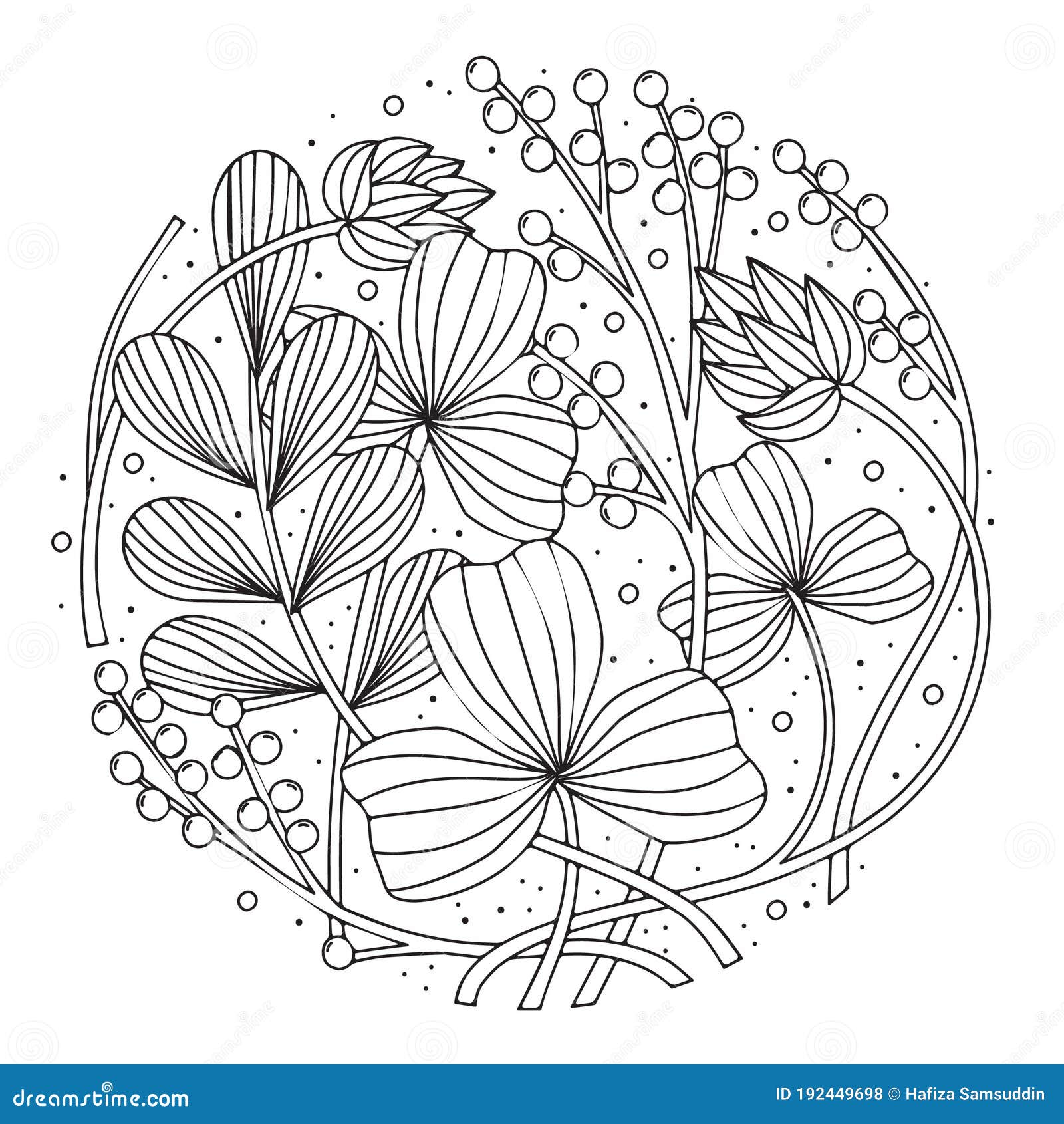 Intricate Floral Design Isolated Flat Illustration Graphic Design ...