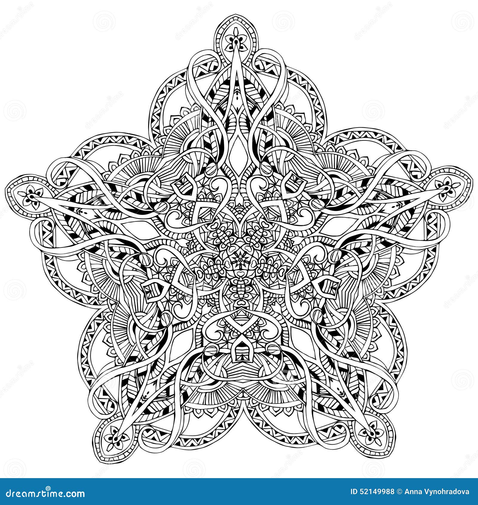 Intricate floral design stock illustration. Illustration of illustrated ...