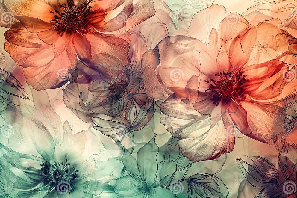 Intricate Floral Patterns with Transparency Stock Illustration ...