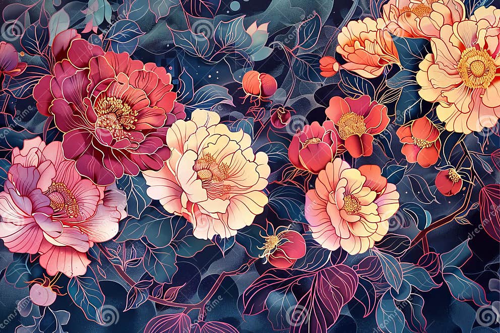Intricate Floral Patterns with Transparency Stock Illustration ...