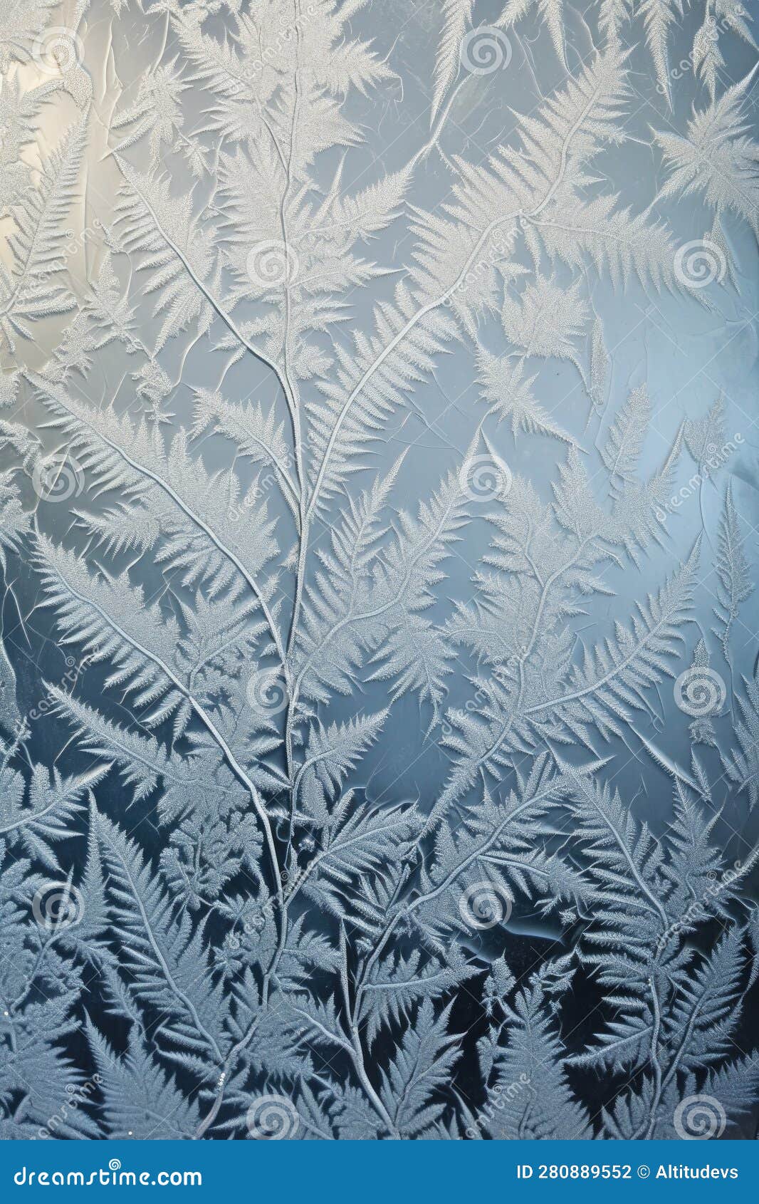 Intricate Frost Patterns on a Glass Window Stock Illustration ...