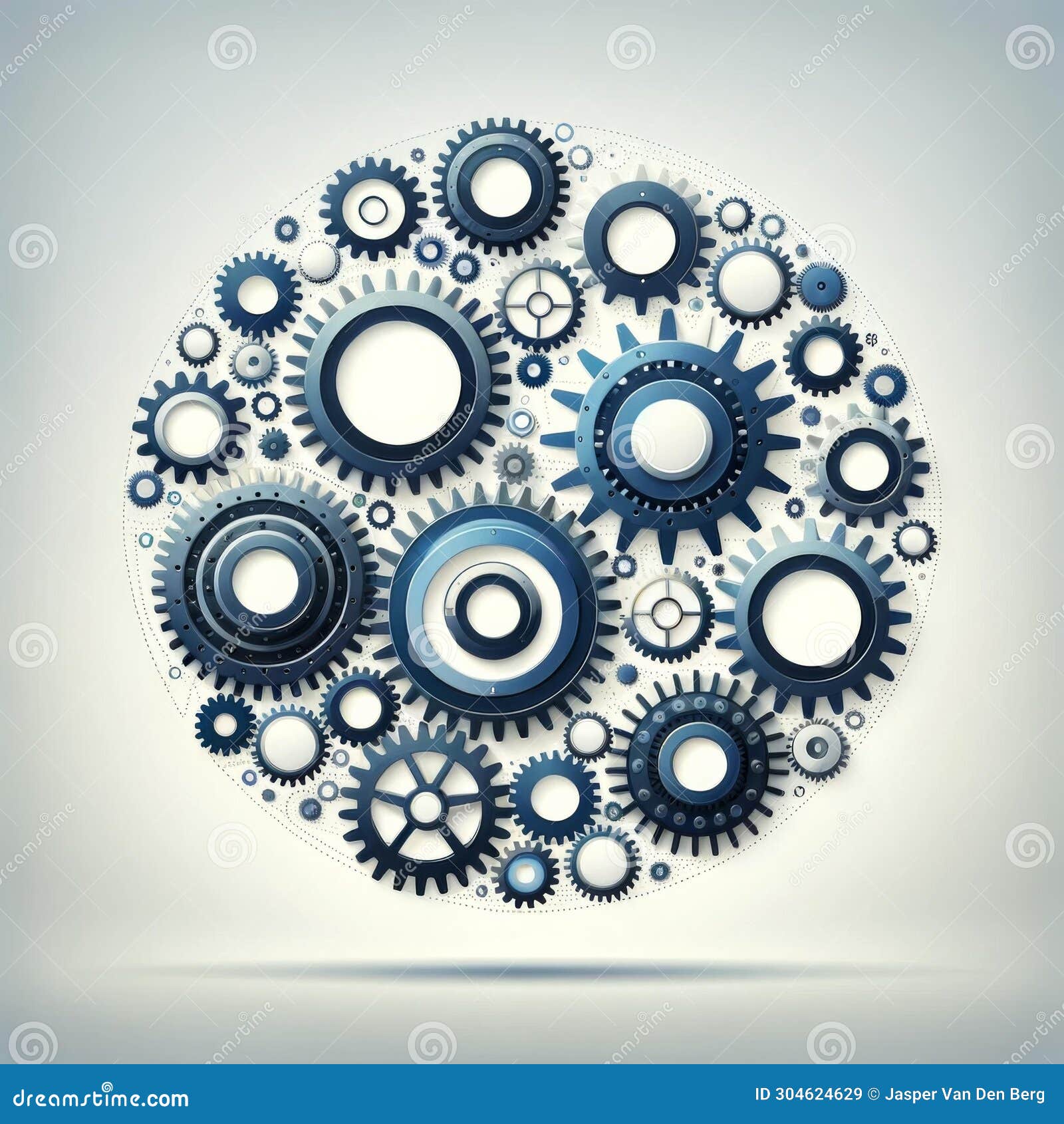 Intricate Gear Assembly Illustration, Engineering Concept Stock ...