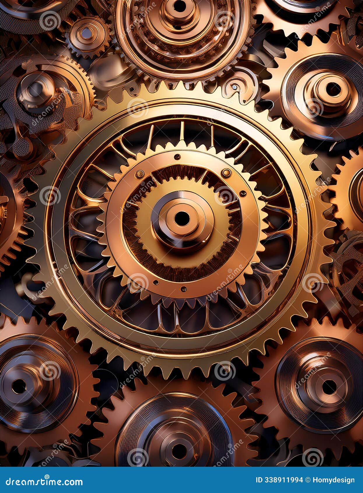 Intricate Gears Interlock in a Complex Machinery Setup Stock ...